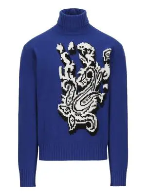 Etro Graphic Intarsia Knitted Jumper - Blue