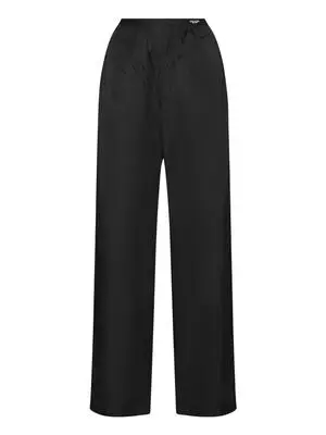 Prada Logo Waistband Wide-leg Trousers - No