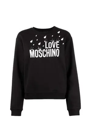 Moschino Print Cotton Sweatshirt - Black
