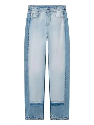 Stella McCartney Contrast Panel Straight Leg Jeans - Blue