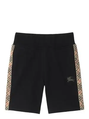 Burberry Checked-side Bermuda Shorts - Black