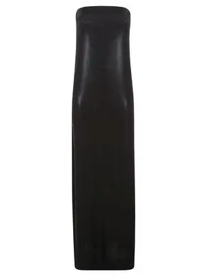 Norma Kamali Strapless Maxi Gown With Side Slit - Black