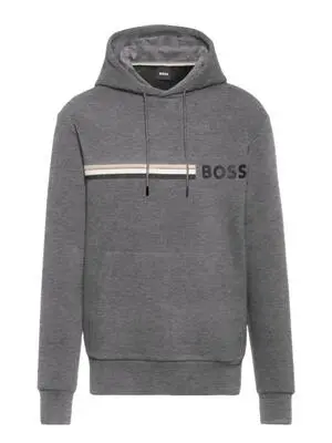 Hugo Boss Logo Hooded Sweater - Gray