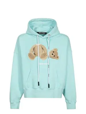 Palm Angels Teddy Bear Embroidered Hoodie - Blue