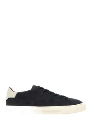Hogan Suede Sneakers With H Patch Detail - Blue