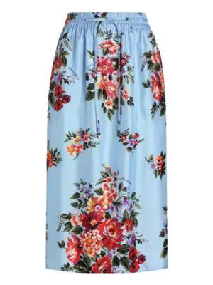 Dolce & Gabbana Floral Printed Midi Skirt - Multicolor