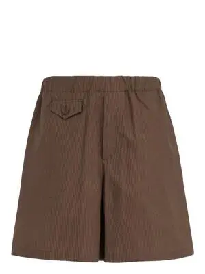 Dior Textured Bermuda Shorts With Elastic Waist - Brown