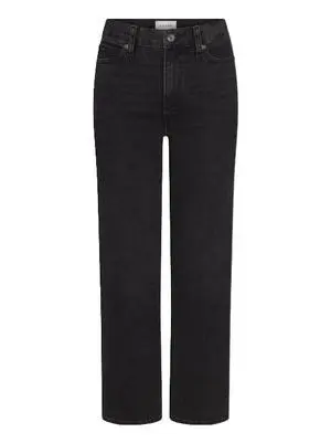 FRAME High-waisted Straight Leg Jeans - Black