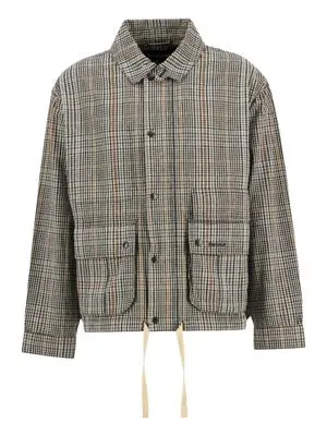 Barbour Plaid Pattern Drawstring-hem Coat - Neutral Check