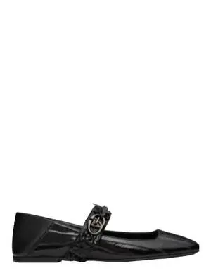 Valentino Garavani Ballerinas With Floral Appliqu - Black