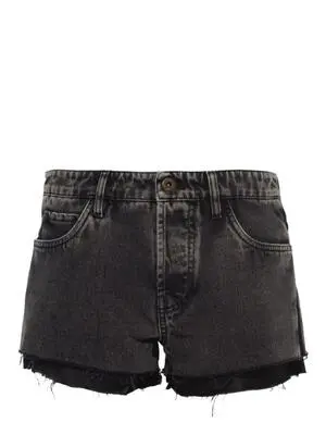 MIU MIU Miu Miu Low Waist Denim Shorts With Logo Detail
