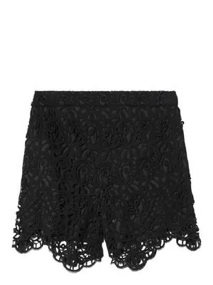 Burberry Lace Detailed High Waist Shorts - Black