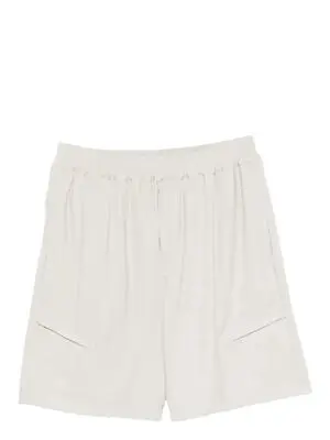 Eleventy Elastic Waist Cargo Shorts - White