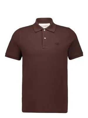 Valentino Garavani Logo Embroidered Short-sleeved Polo Shirt - Red