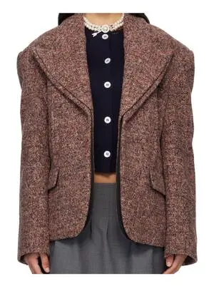 SHUSHU/TONG Long Sleeve Suit Jacket - Brown