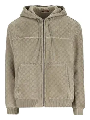 GUCCI Gucci Frayed Detail Hooded Bomber Jacket