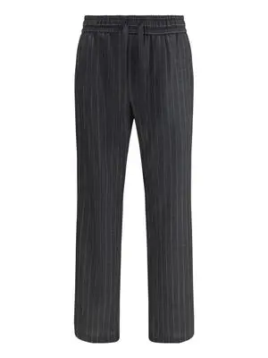 Dolce & Gabbana Pinstriped Drawstring Trousers - Grey