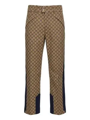 Gucci Gg Canvas Straight Leg Trousers - Brown