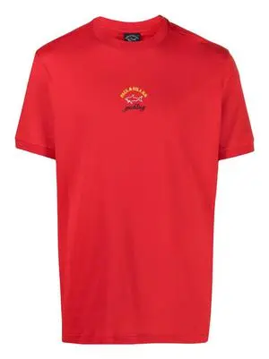 PAUL  SHARK Front Logo Print T-shirt - Red