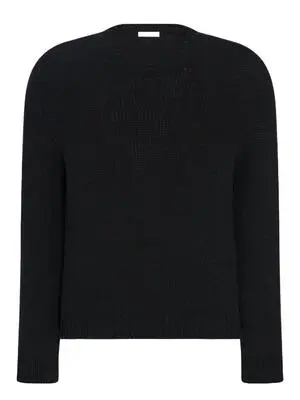 THE ROW Laing Textured Silk Crewneck Sweater - Black