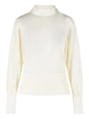 RÓHE Long Sleeve Top With Button Closure - Cream