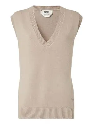 Fendi Logo Embroidered Knit Vest - No