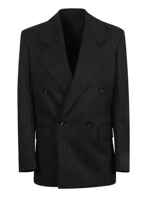 Bottega Veneta Pinstripe Shirt Jacket - Black