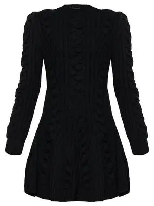 Alexander Mcqueen Jacquard Knit Mini Dress In Black - 37% Off | Editorialist