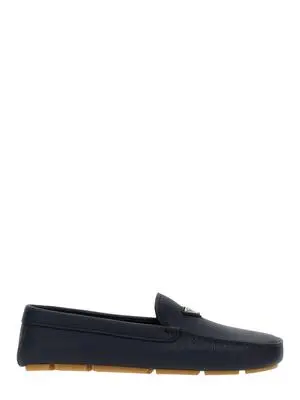 PRADA Prada Logo Plaque Slip-On Loafers