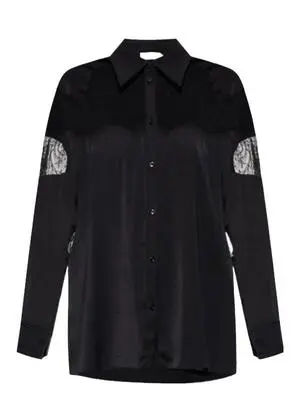 IRO PARIS Long Sleeve Shirt With Lace Detail - Black