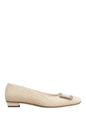 ROGER VIVIER Belle Vivier Ballerinas With Metal Buckle - Beige