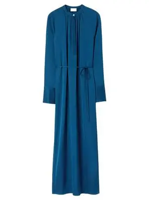 Filippa K Tie-waist V-neck Midi Dress - Pleated Shoulder Dress