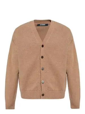 Jacquemus Long Sleeve V-neck Cardigan - Brown