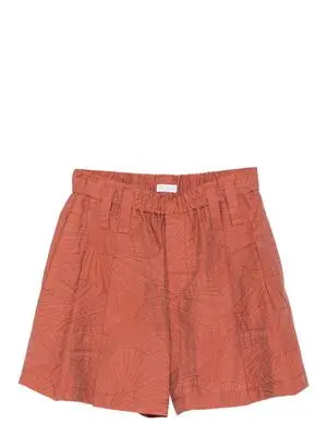 Brunello Cucinelli Geometric Pattern Wide-leg Shorts - Orange