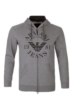 Emporio Armani Logo And Hat Casual Jacket - Gray