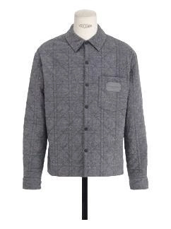 Dior Cannage Overshirt With Embroidery - Gray