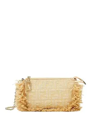 FENDI Fendi Jacquard Baguette Pouch With Fringe