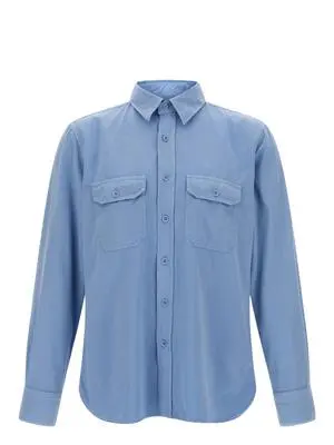 TOM FORD Military Faille Shirt - Light Blue