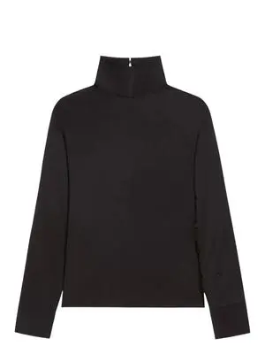 COURREGES Asymmetrical Top With Stand Collar - Black