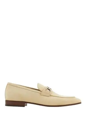 FERRAGAMO Loafer With Gancini Ornament - Ecru