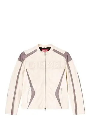DIESEL® L-adam Leather Jacket - Beige/gray