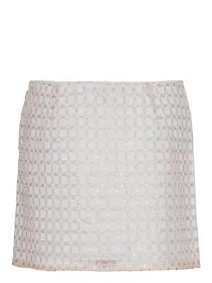 ROTATE BY BIRGER CHRISTENSEN Embellished Mini Skirt - Beige