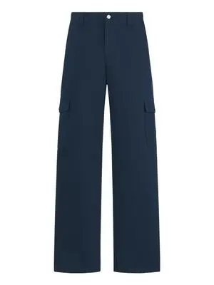 Dior Cotton Twill Cargo Pants With Ribbon Logo - Blue