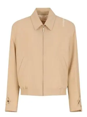 Marni Logo Embroidered Jacket - Nude