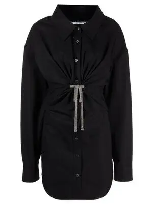 Alexander Wang Alexander Wang Twisted Tie Detail Shirt Dress Black