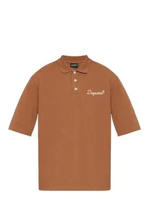 Dsquared2 Logo-embroidered Polo Shirt - Brown