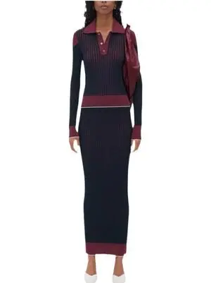 Bottega Veneta Ribbed Knit Maxi Dress - Black