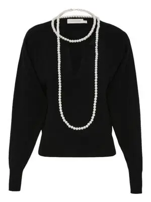 ZIMMERMANN Zimmermann Wool Sweater With Detachable Pearl Necklace