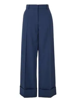 Valentino Garavani Belt-loop Wide-leg Trousers - Blue