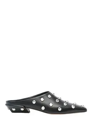 Paris Texas Embellished Square Toe Mules - Black